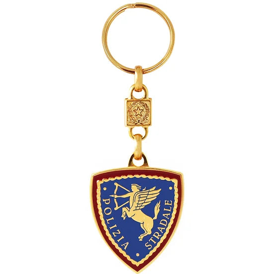 Keychain in enamelled metal Traffic Police| La Bottega del Dido.